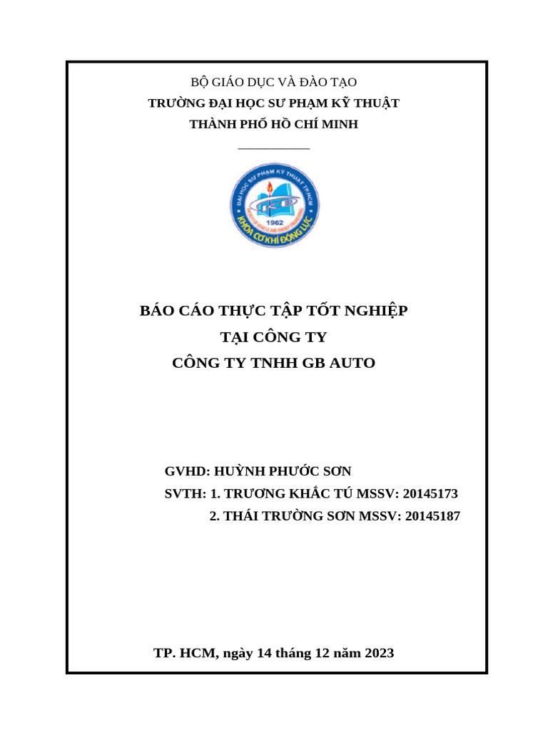 BCTT Tu Son Gbauto 1 | PDF