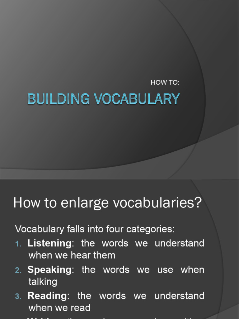 5th Meeting - Building A Powerful Vocabulary | PDF | Vocabulary | Word