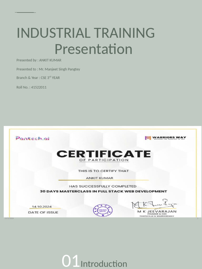 Industrial Training | PDF | Web Development | Computer Science