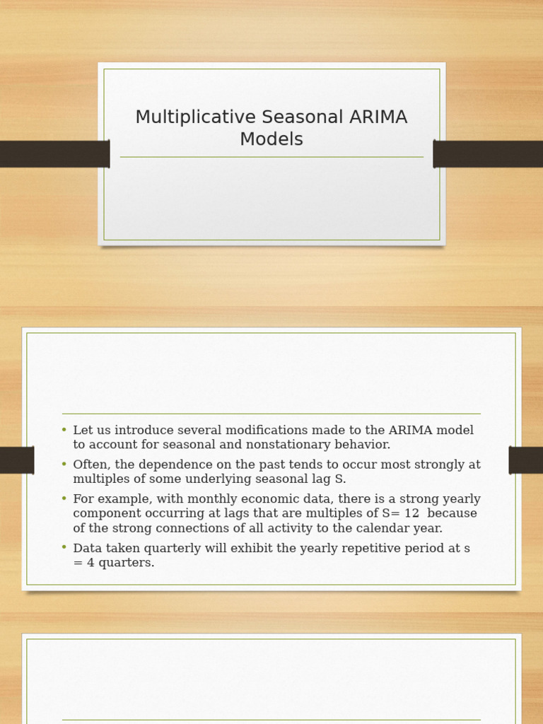 Multiplicative Seasonal ARIMA Models | PDF | Autoregressive Integrated ...