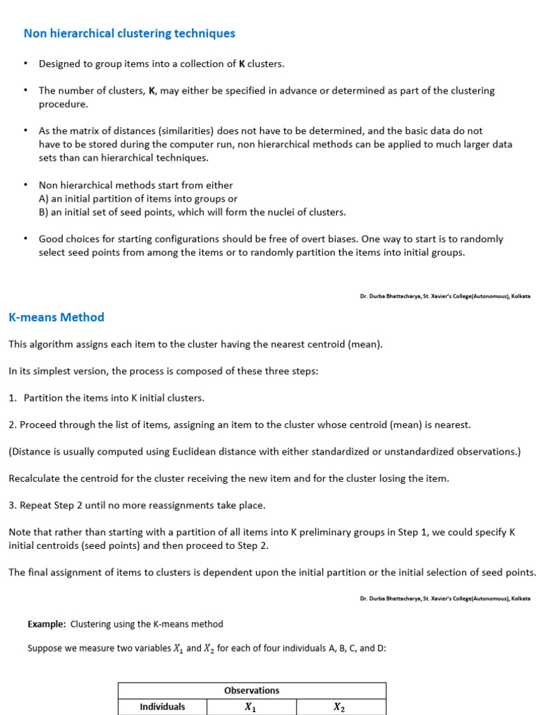 Non Hierarchical Clustering | PDF | Cluster Analysis | Data Analysis