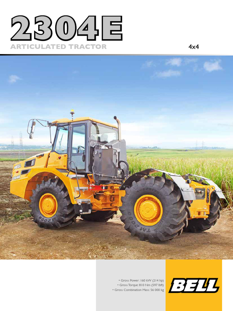 Bell 2304E Articulated Tractor Technical Specifications Sheet | PDF ...