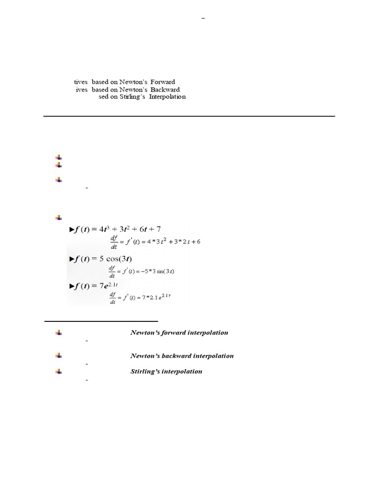 Numerical Differentiation | PDF | Interpolation | Numerical Analysis Numerical Differentiation | PDF | Interpolation | Numerical Analysis
