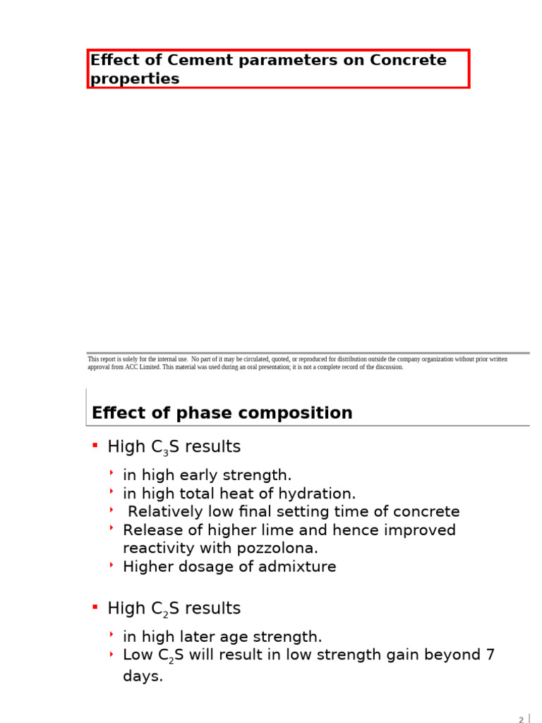 Cement Parameters Impact on Concrete Properties | PDF | Cement | Concrete