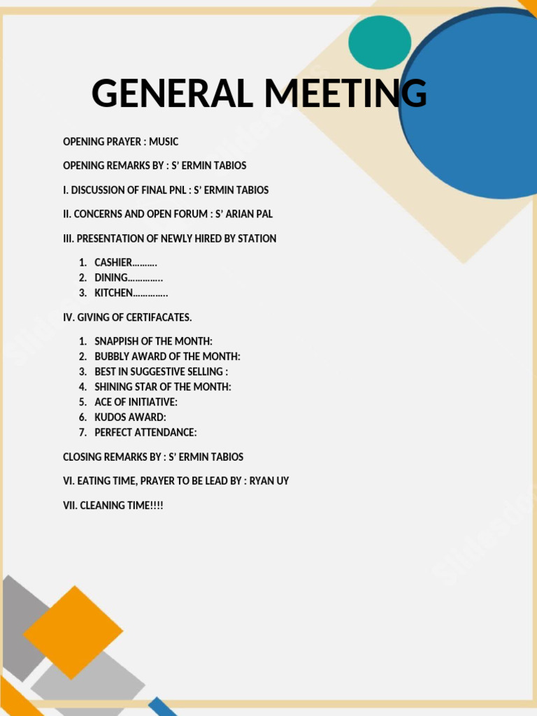 General Meeting Program | PDF