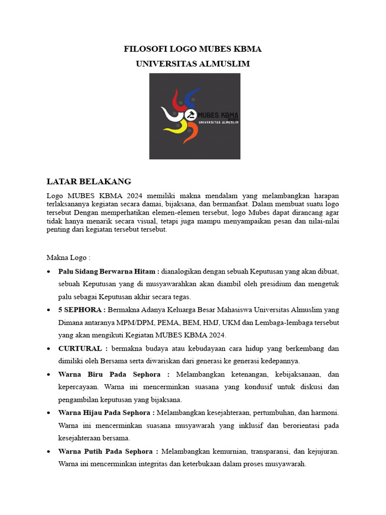 Filosofi Logo Mubes Kbma 2024 | PDF