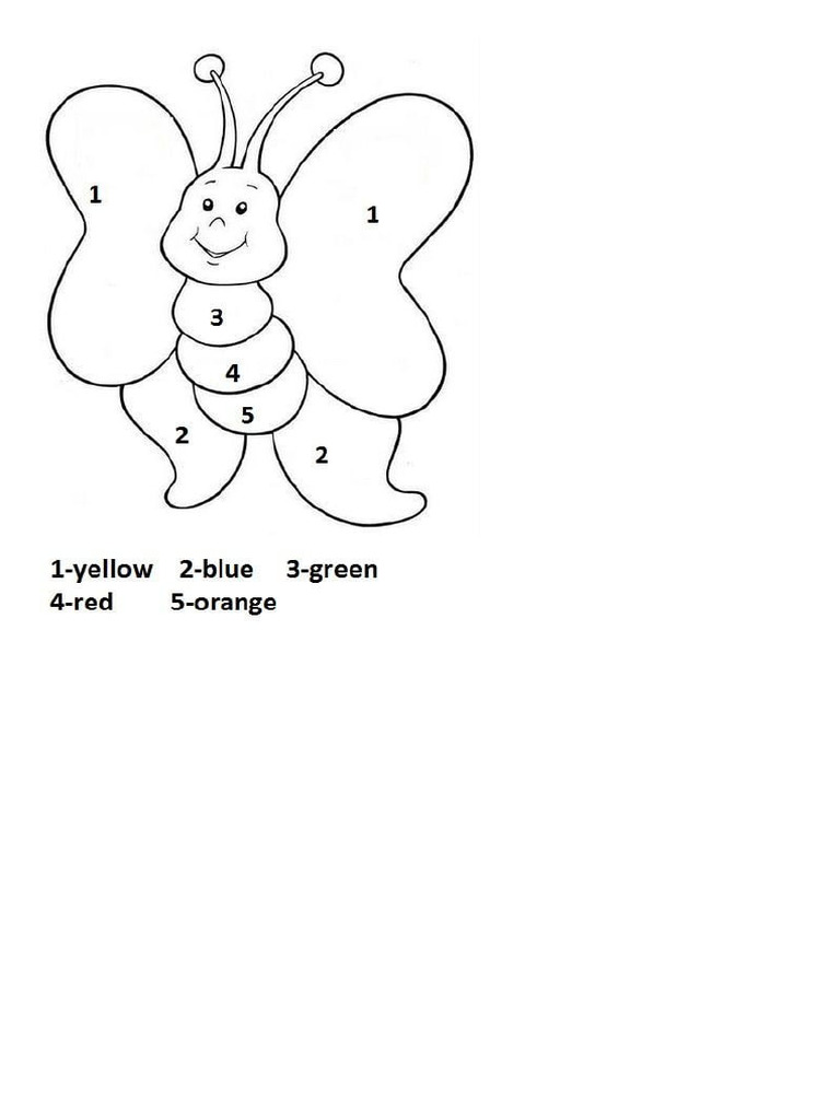 Color by Number Butterfly Worksheet | PDF