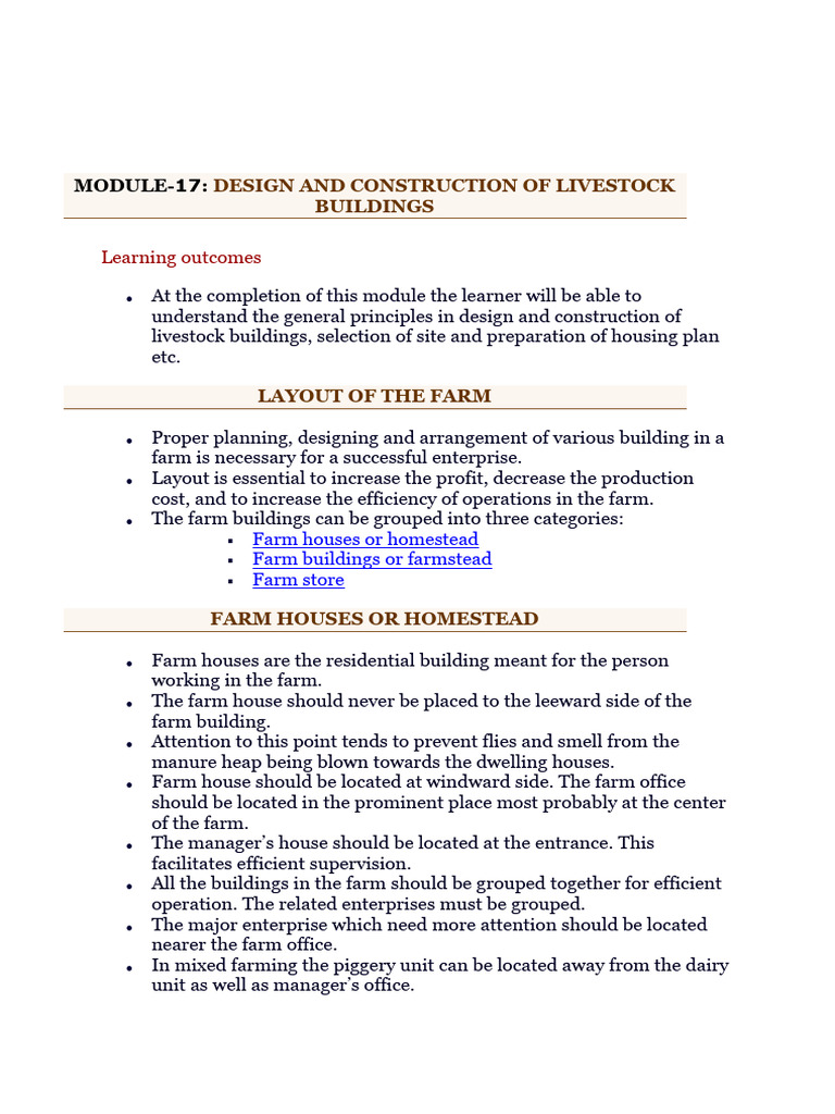 Livestock Building Design and Layout Guide | PDF | Roof | Foundation ...