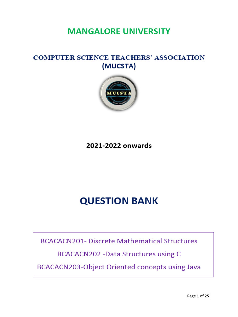II SEM BCA NEP - QB - Revised - Final | PDF | Function (Mathematics) | Mathematical Relations