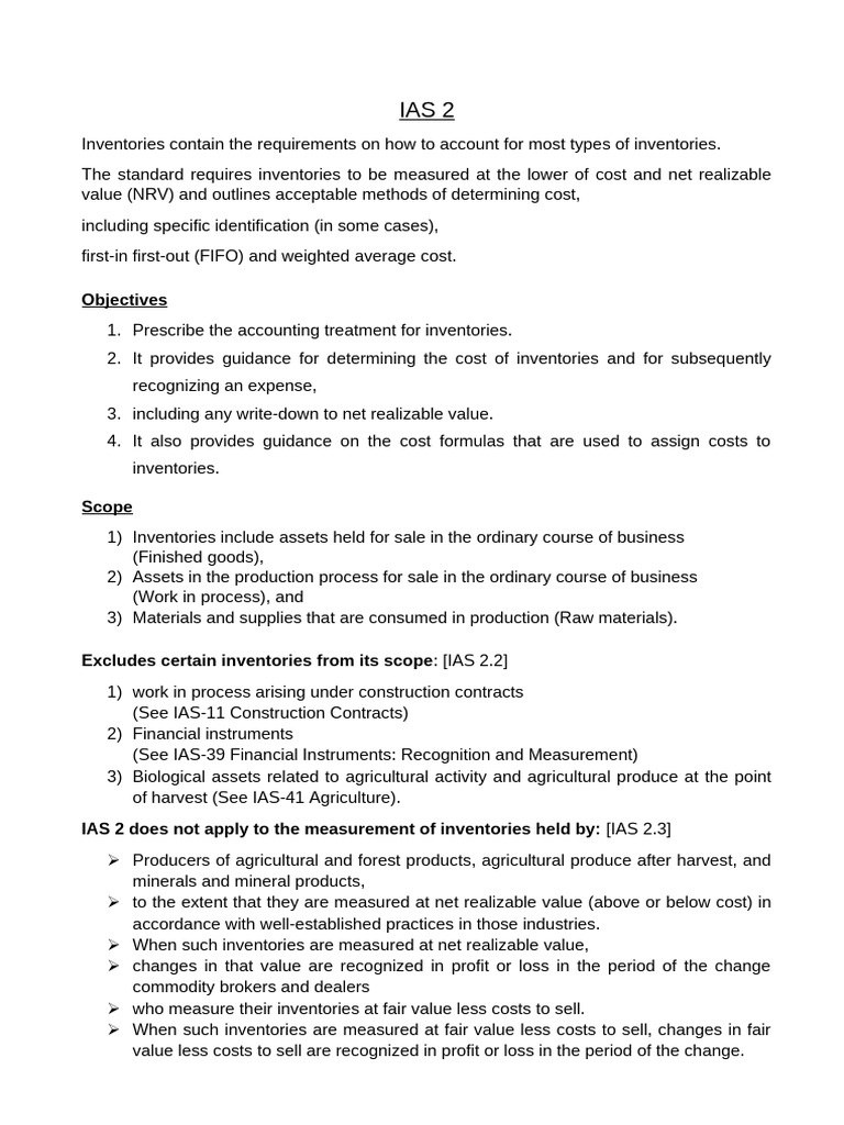 IAS-2 | PDF | Inventory | Cost Of Goods Sold