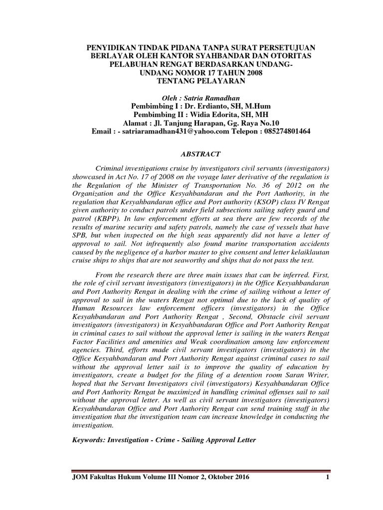 Perbedaan Syahbandar dan Otoritas Pelabuhan | PDF