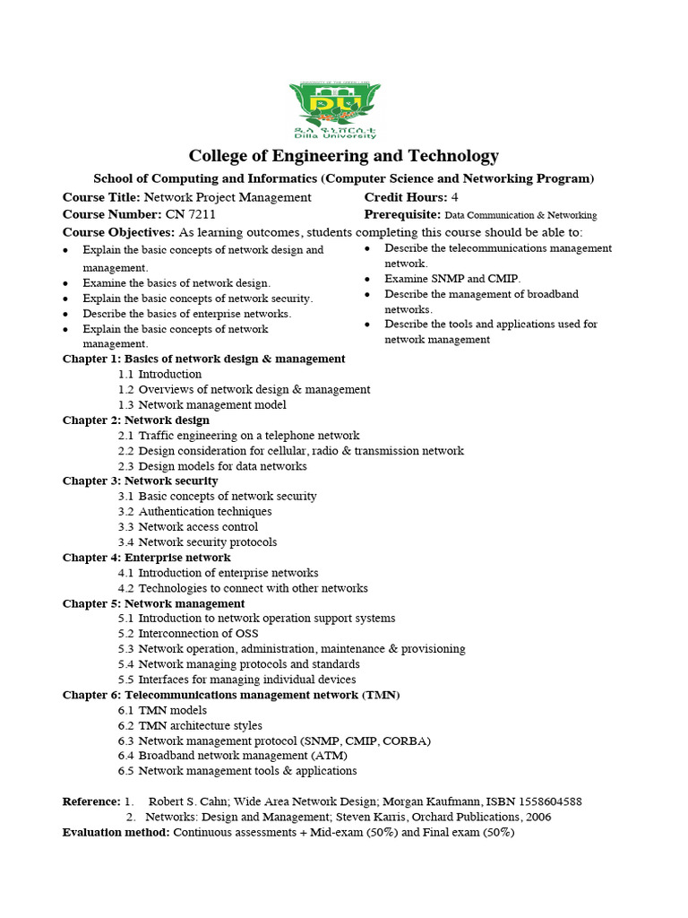NPM-Course Outline | PDF | Computer Network | Data Transmission