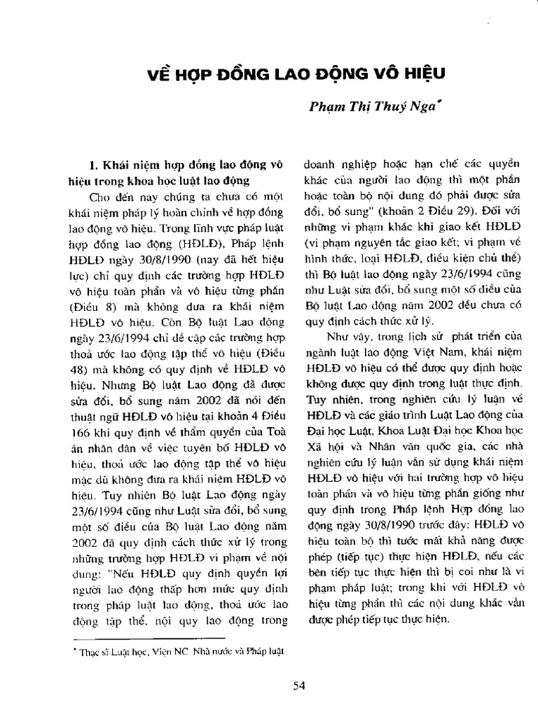 BB - Ve Hop Dong Lao Dong Vo Hieu - 10tr | PDF