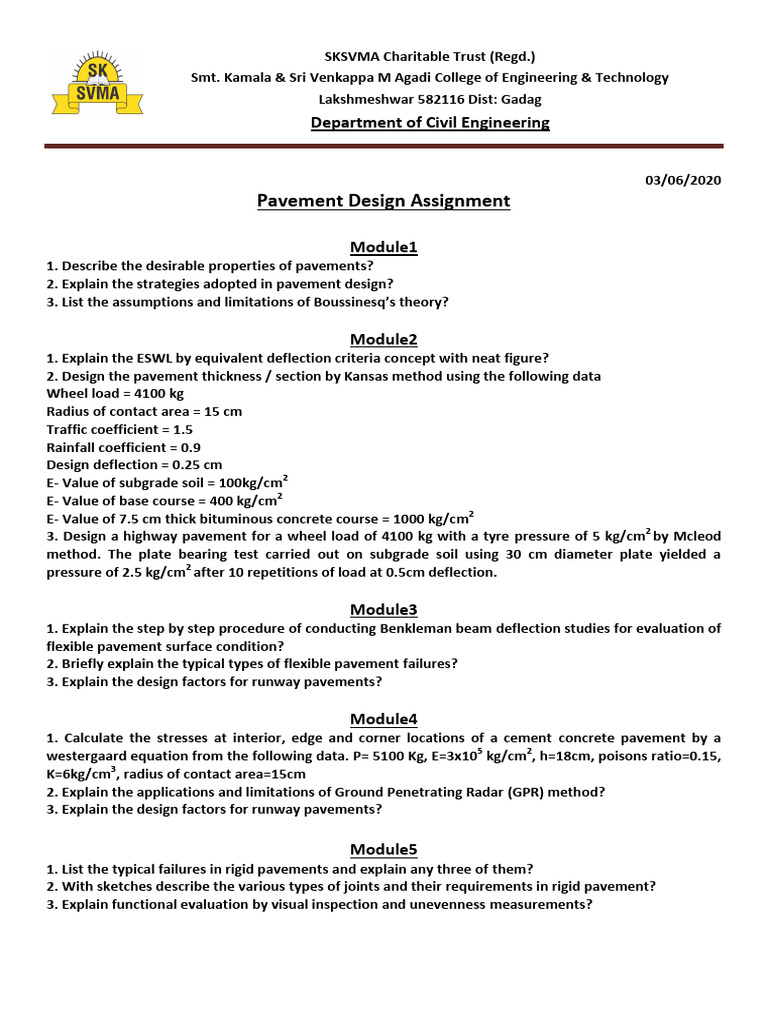 Pavement Design IA Assignment | PDF | Road Surface | Civil Engineering