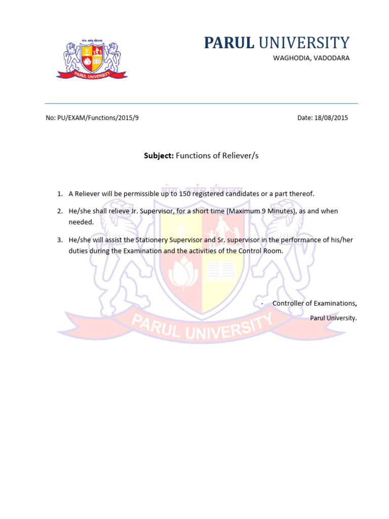 Role & Responsibility - Reliever | PDF