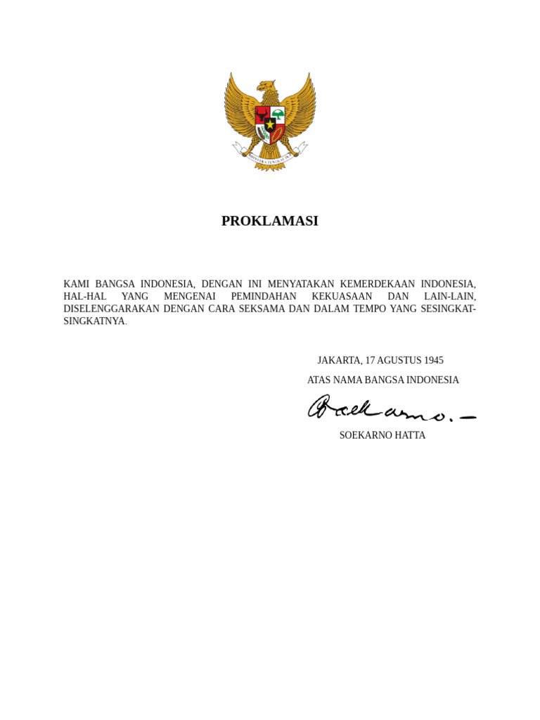 Teks Proklamasi | PDF | Filsafat