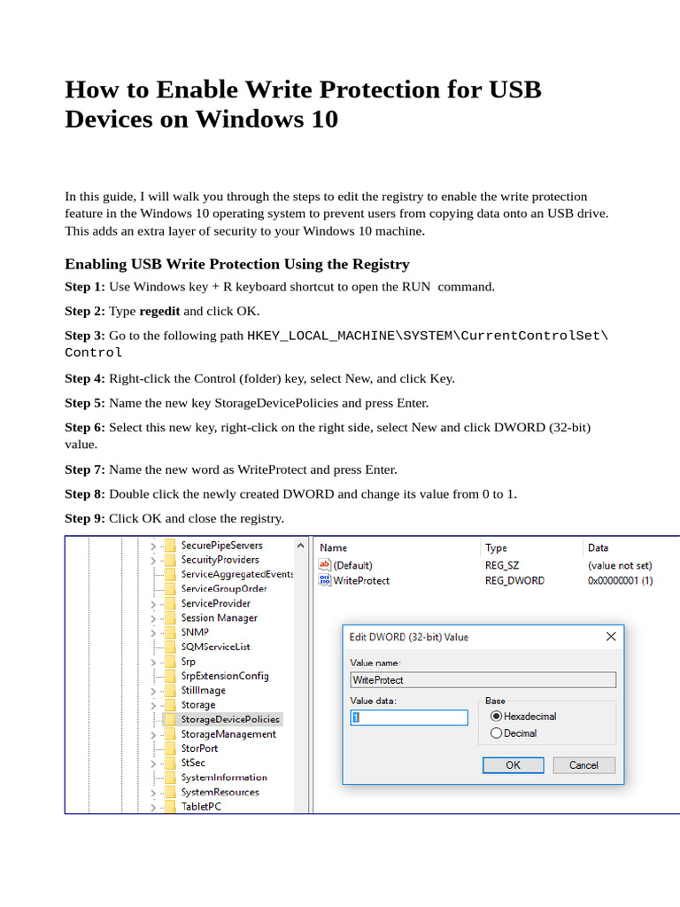 Howto Activate USB WriteBlocker Win10 | PDF | Computers
