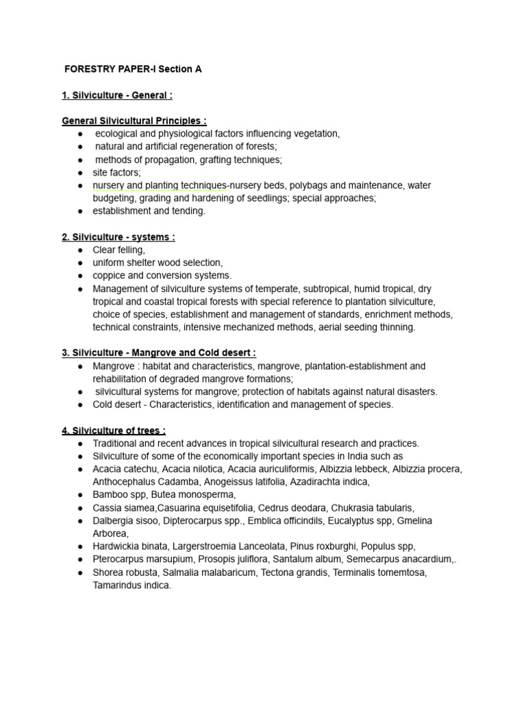 Forestry P1 | PDF