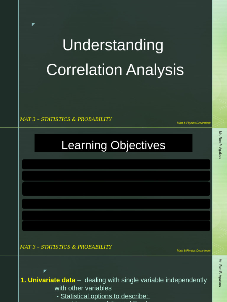 6 Correlation Analysis - Solving For R | PDF | Statistical Analysis | Teaching Mathematics