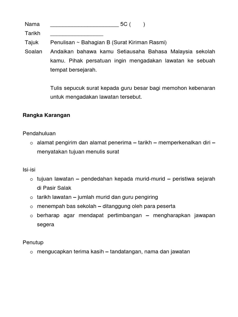 BMT5 Karangan Surat Kiriman Rasmi | PDF