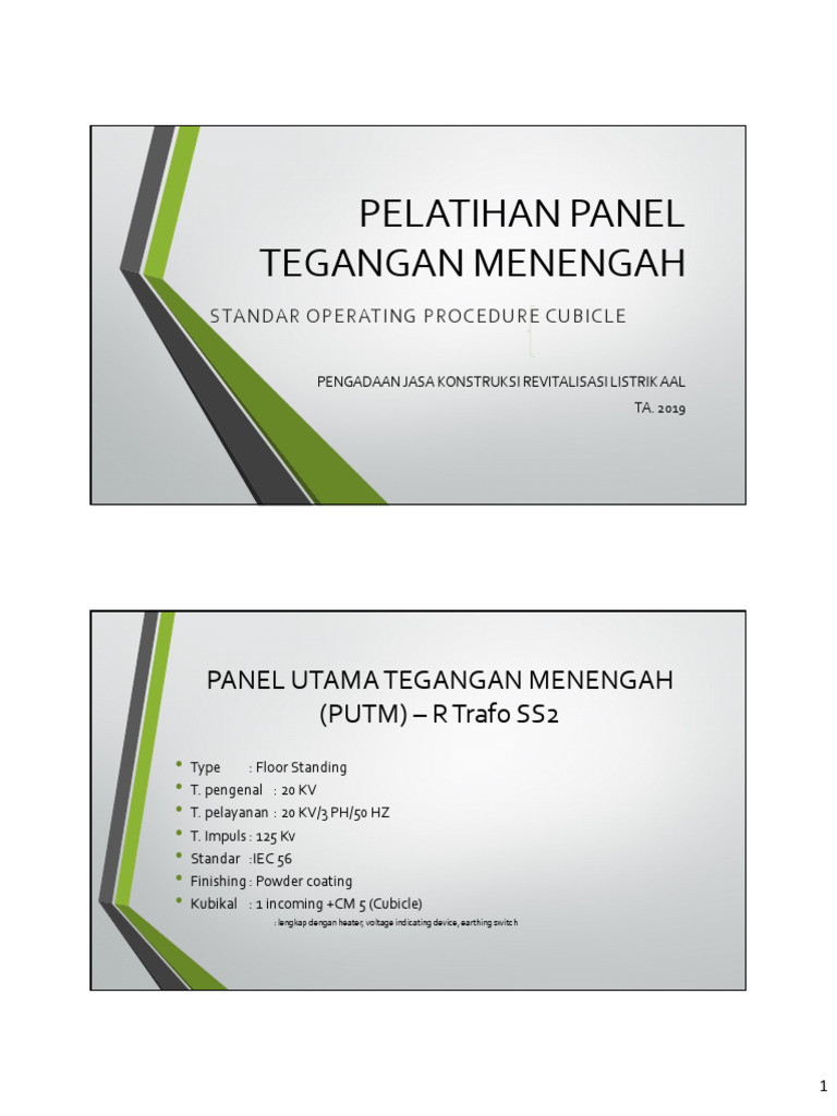 Pelatihan Panel Tegangan Menengah SS2 | PDF