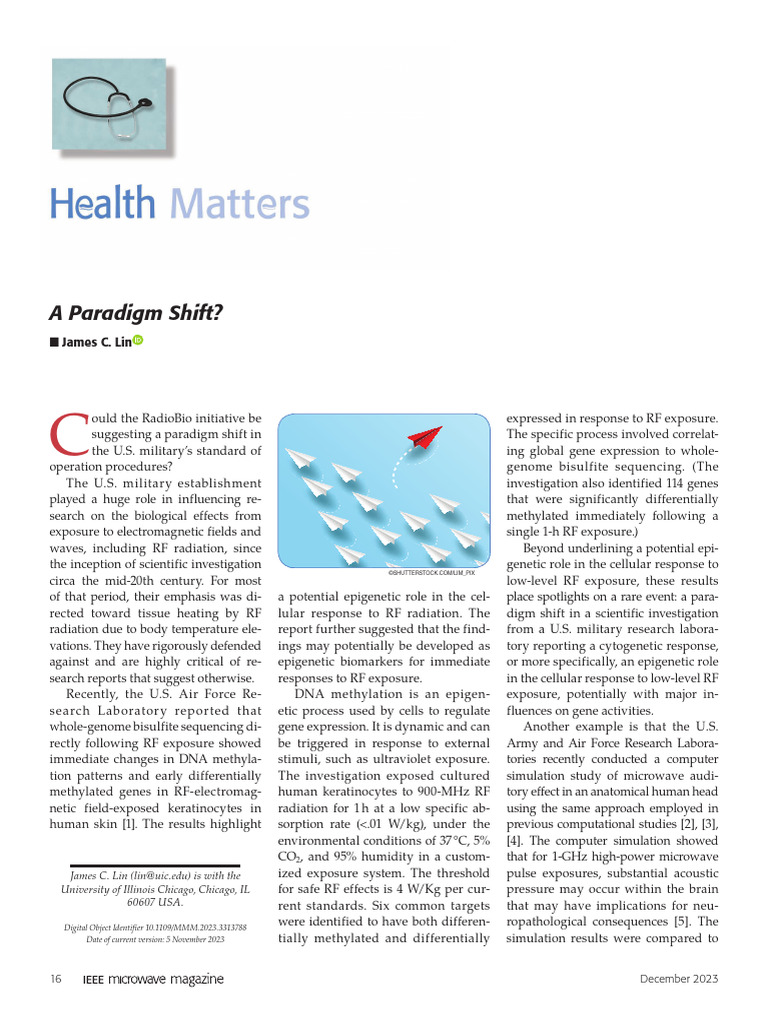 A Paradigm Shift Health Matters James C Lin Dec 2023 IEEE Microwave ...