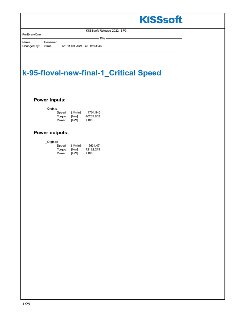 KISSsoft 2022 SP3 Gear Analysis Report | PDF | Gear | Mechanical ...