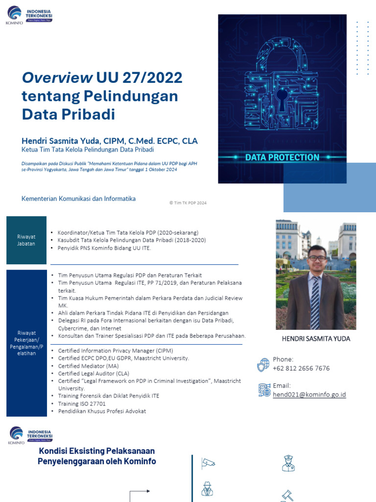 UU 27/2022: Pelindungan Data Pribadi | PDF