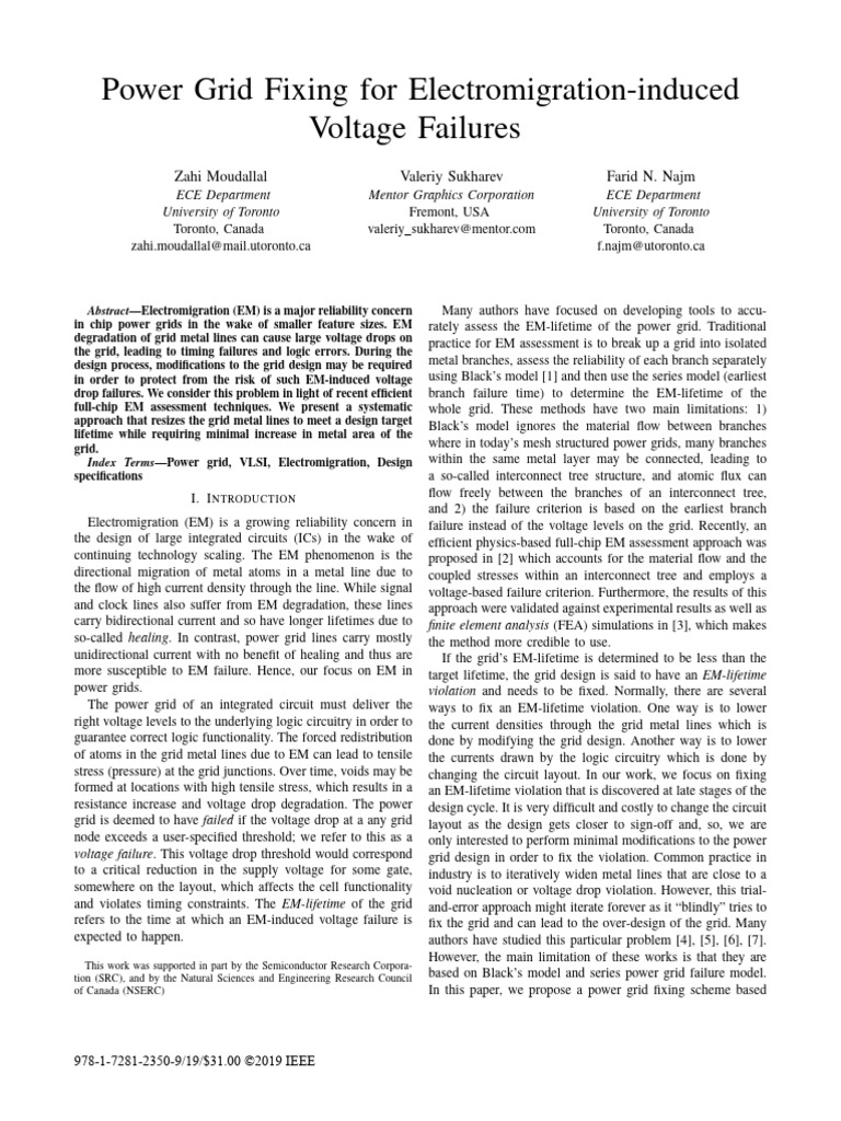 Power Grid Solutions for EM Failures | PDF | Electronic Circuits ...
