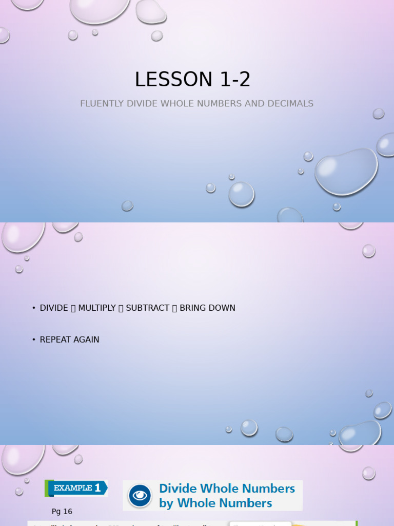 Mastering Division of Whole Numbers | PDF | Cooking, Food & Wine