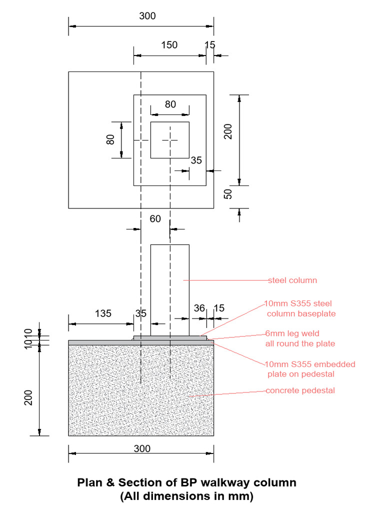 Baseplate Resizing of BP Walkway Column | PDF