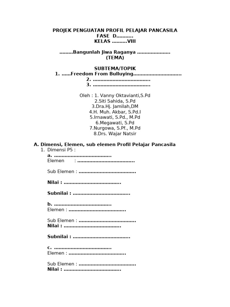 Darsih Format Modul Proyek | PDF