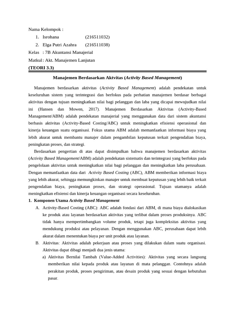 Tantangan Implementasi ABM dan Solusinya | PDF