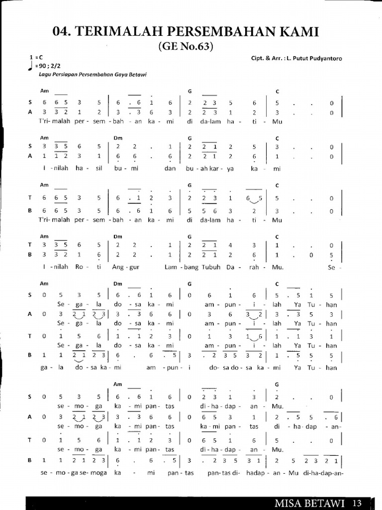 Terimalah Persembahan Kami 1 3 Pdf