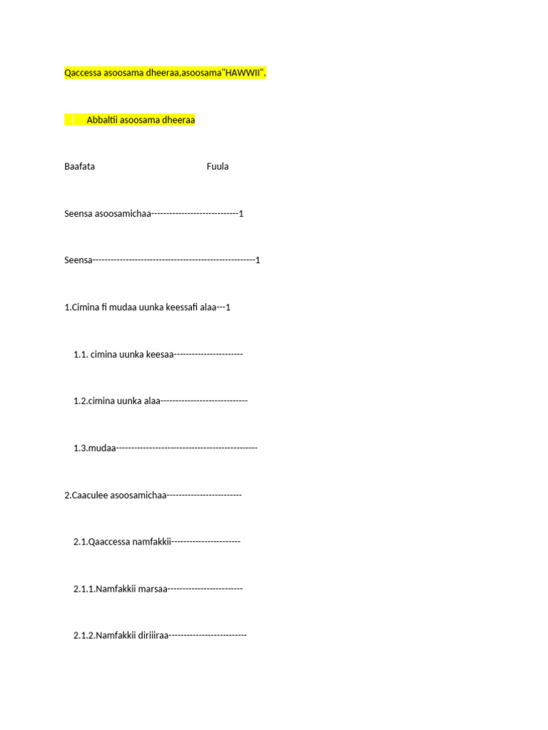 Qaccessa Hawwii | PDF