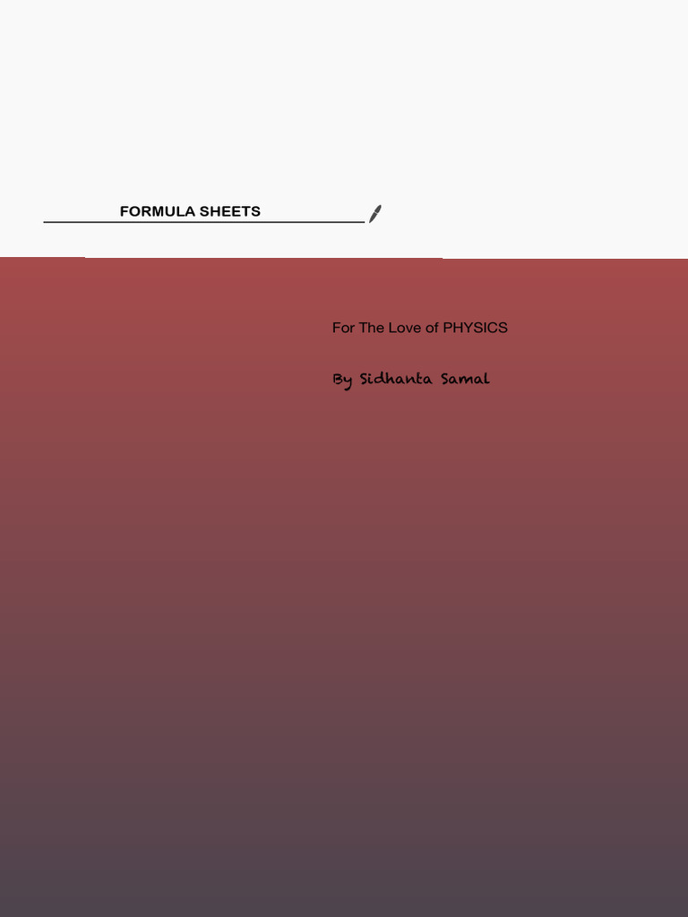 Formula Sheet(Wave Optics) | PDF