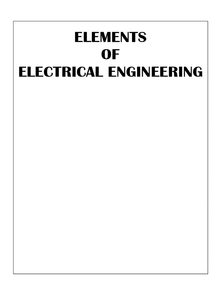 (Eee-Theory) Elements of Electrical Engineering | PDF | Ac Power ...