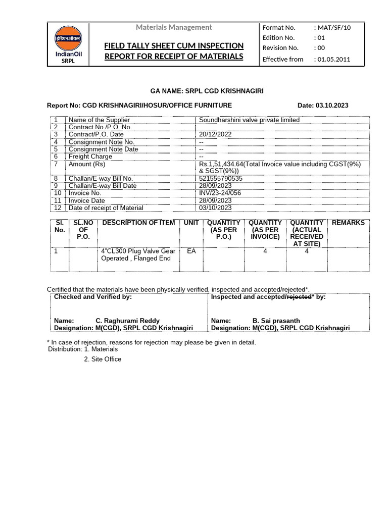 Fts - Field Tally Sheet Soudarshini | PDF | Accounting | Business Documents