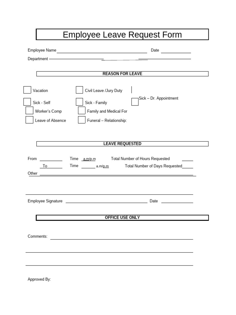 Employee Leave Request Form | PDF