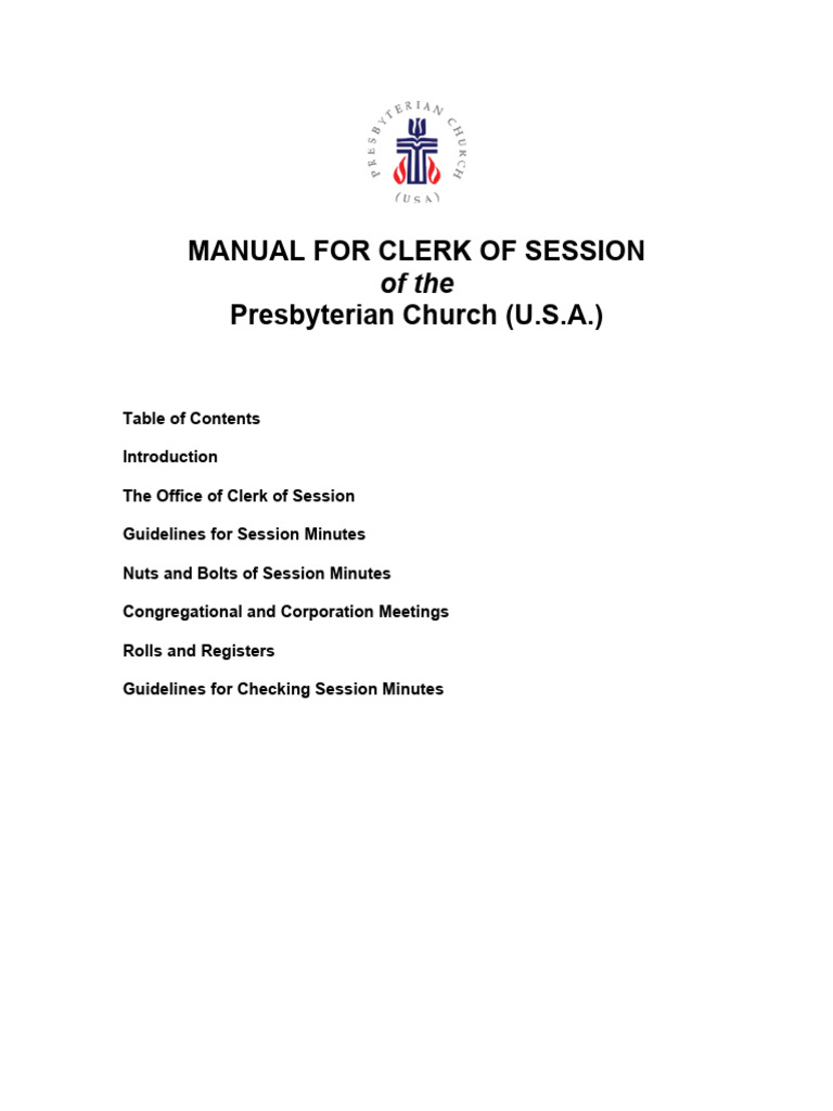 Clerk-of-Session-Manual | PDF | Baptism