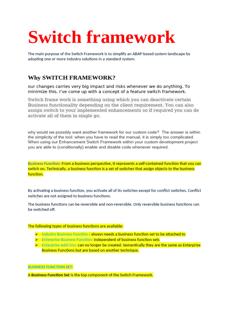 Switch Frame | PDF