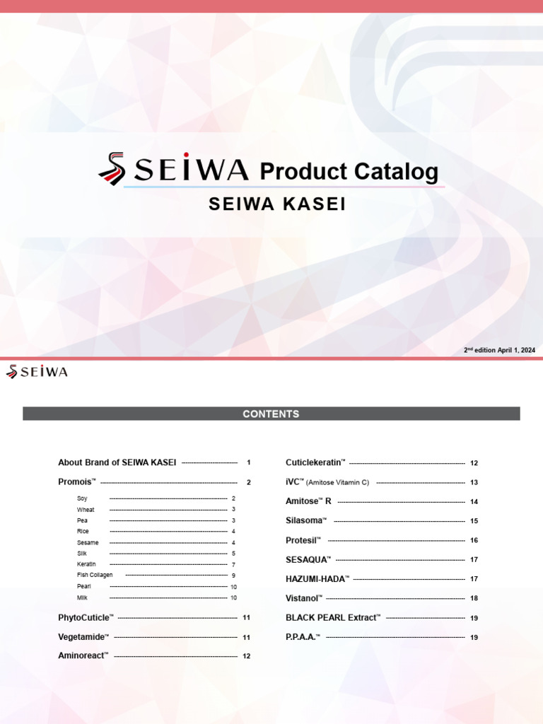 SEIWA KASEI Product Catalog | PDF | Silk | Proteins