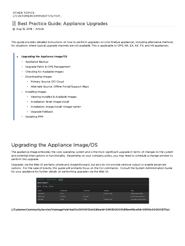 Best Practice Guide - Appliance Upgrades | PDF | Booting | Metadata