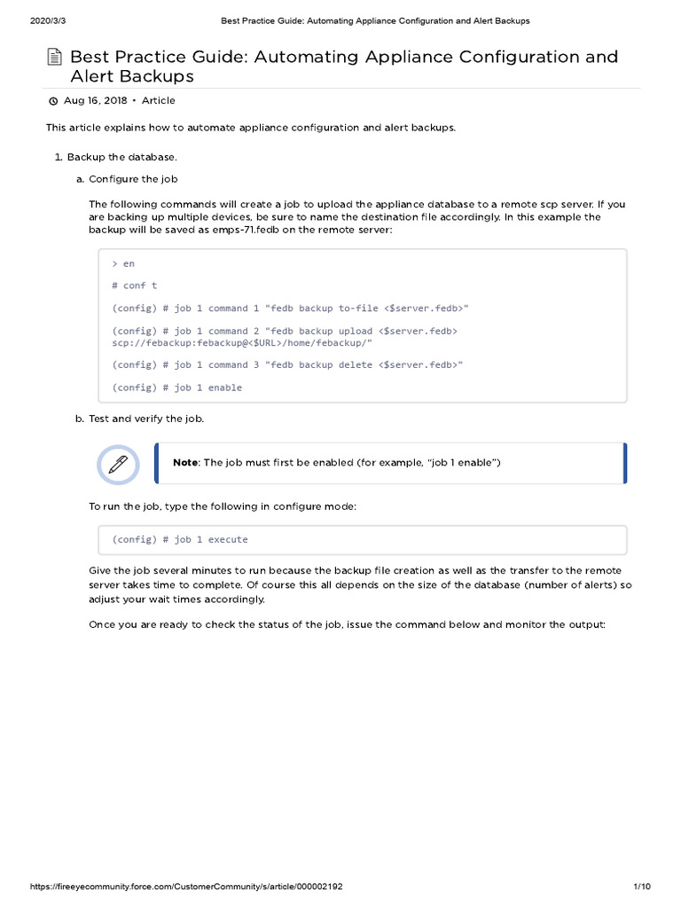 Automating Appliance Backups Guide | PDF | Secure Shell | Backup