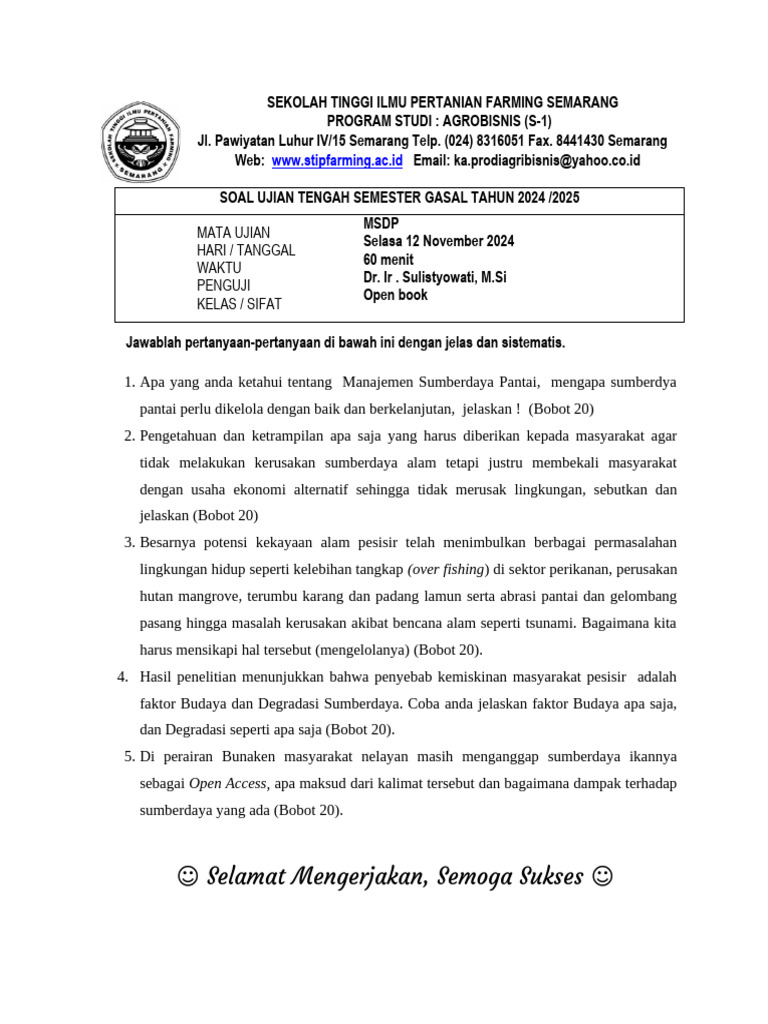 Uts MSDP Gasal 2024-2025 | PDF | Teknologi & Rekayasa