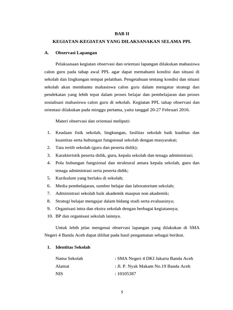 Bab 2 Laporan PPL | PDF