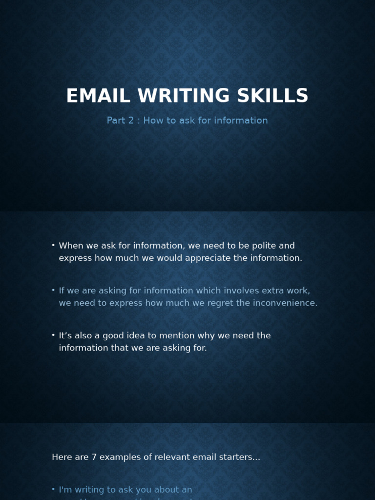 Email Writing Skills - Part2.how To Ask For Information | PDF | Career ...