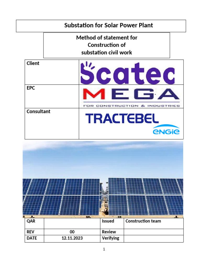 Method Statement - Civil (M.O.S) | PDF | Concrete | Road