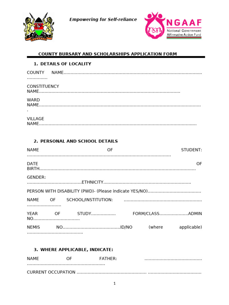 County Bursary Application Form | PDF