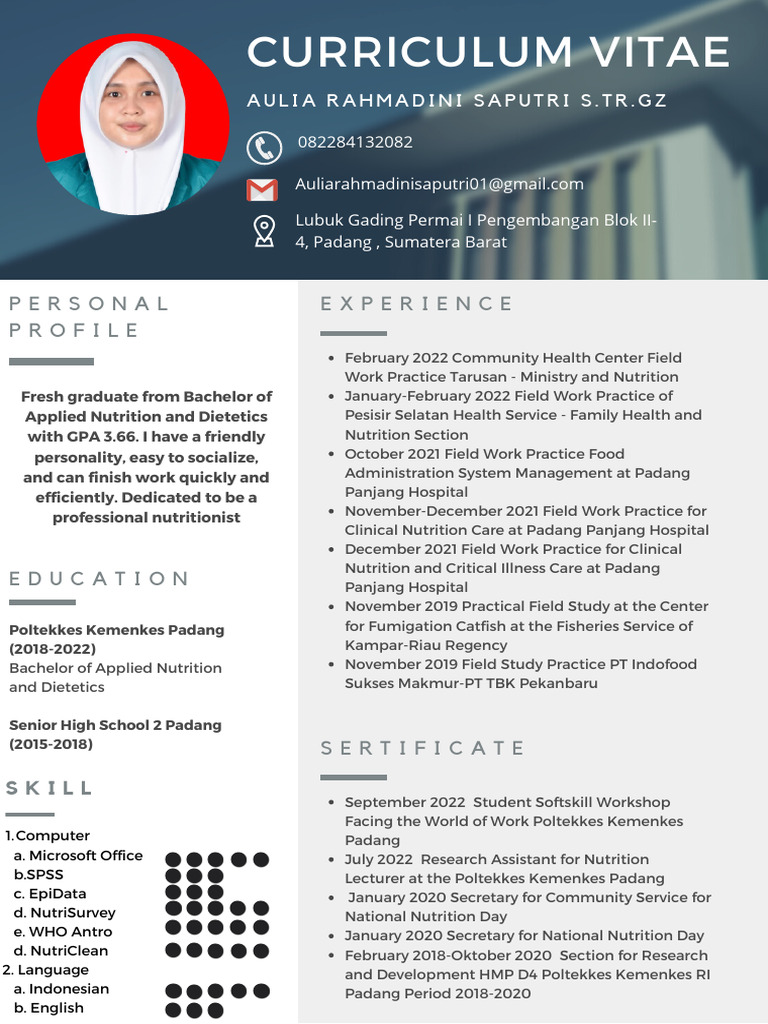 CV Aulia Bahasa Inggris | PDF | Computing